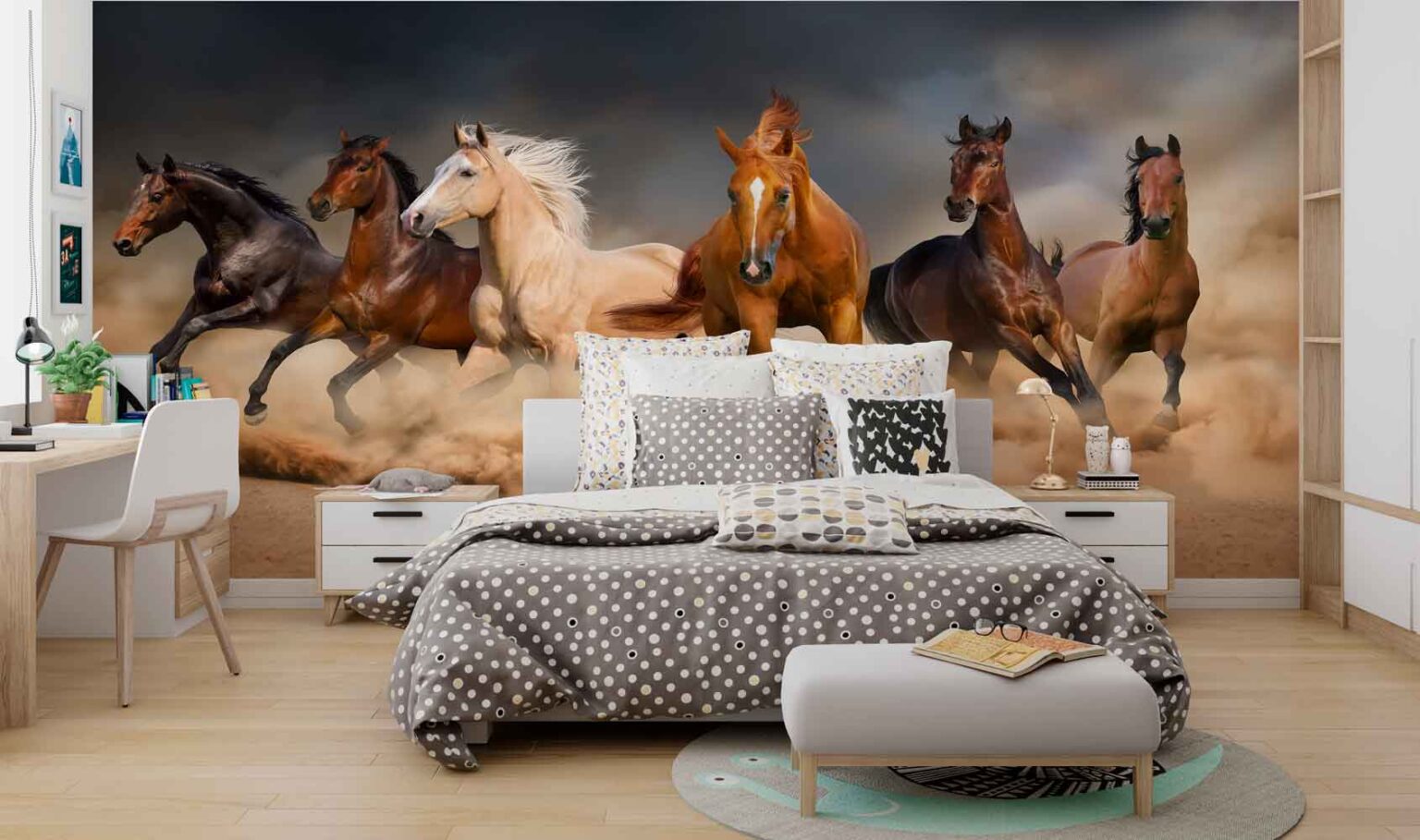 Fotobehang Galopperende paarden (op maat) youpri