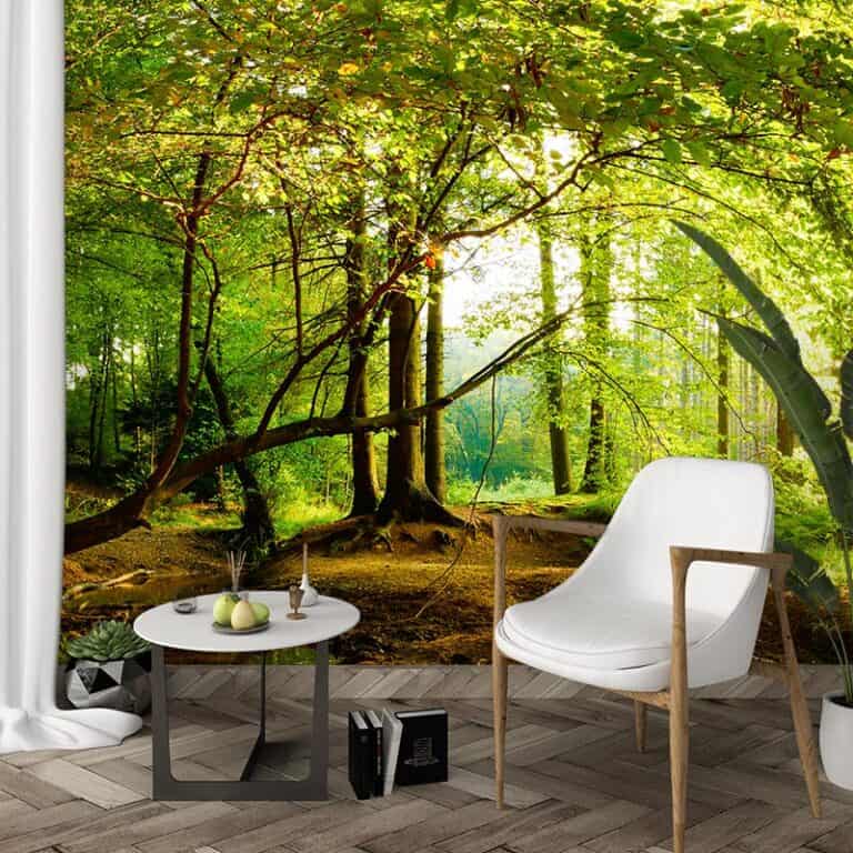 Fotobehang Bos en beekje - op maat - youpri