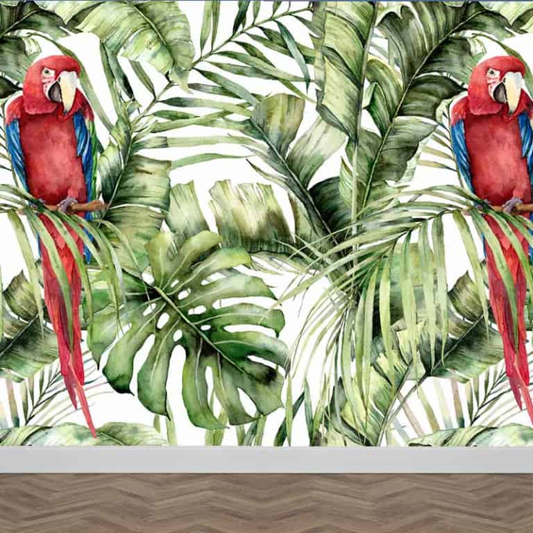 Fotobehang Jungle patroon ara - op maat - youpri