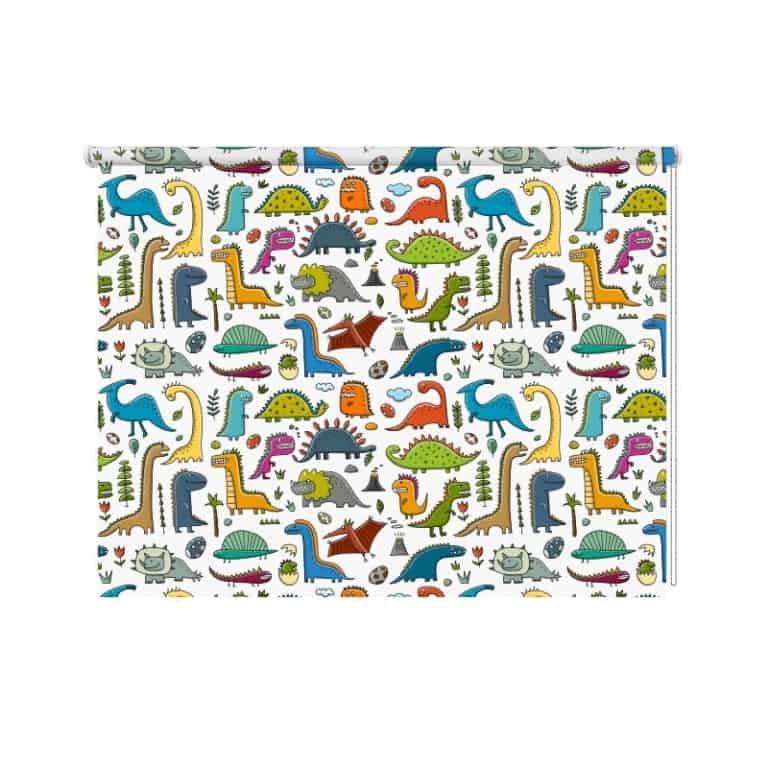 Rolgordijn Dino patroon gekleurd - youpri