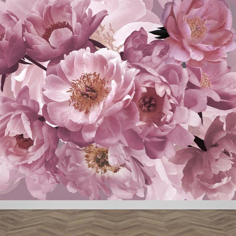 Badkamer behang Roze pioenrozen (op maat) youpri