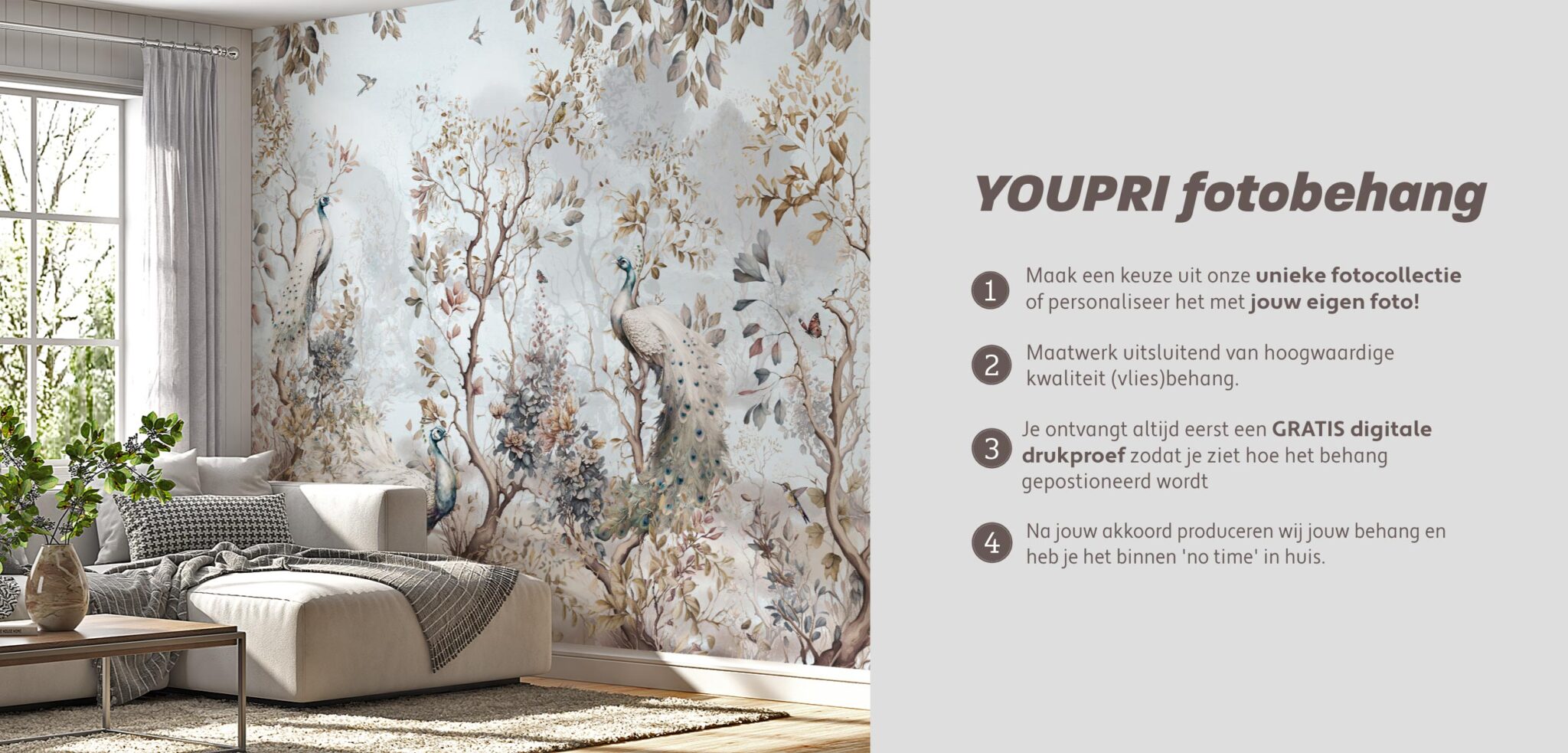 Fotobehang op maat kopen? Kies uit collectie. Of met eigen foto!